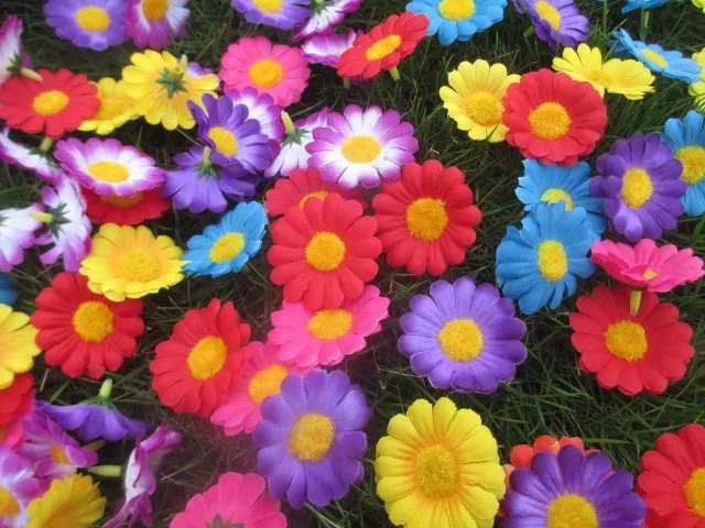 50-pieces-of-silk-flowers-home-multi-color-small-sunflower-wedding ...