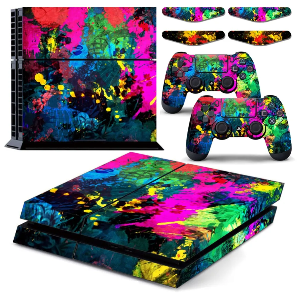 Colorful Paint Splatt PS4 Vingl Skin Decal Sticker for Sony Playstation ...