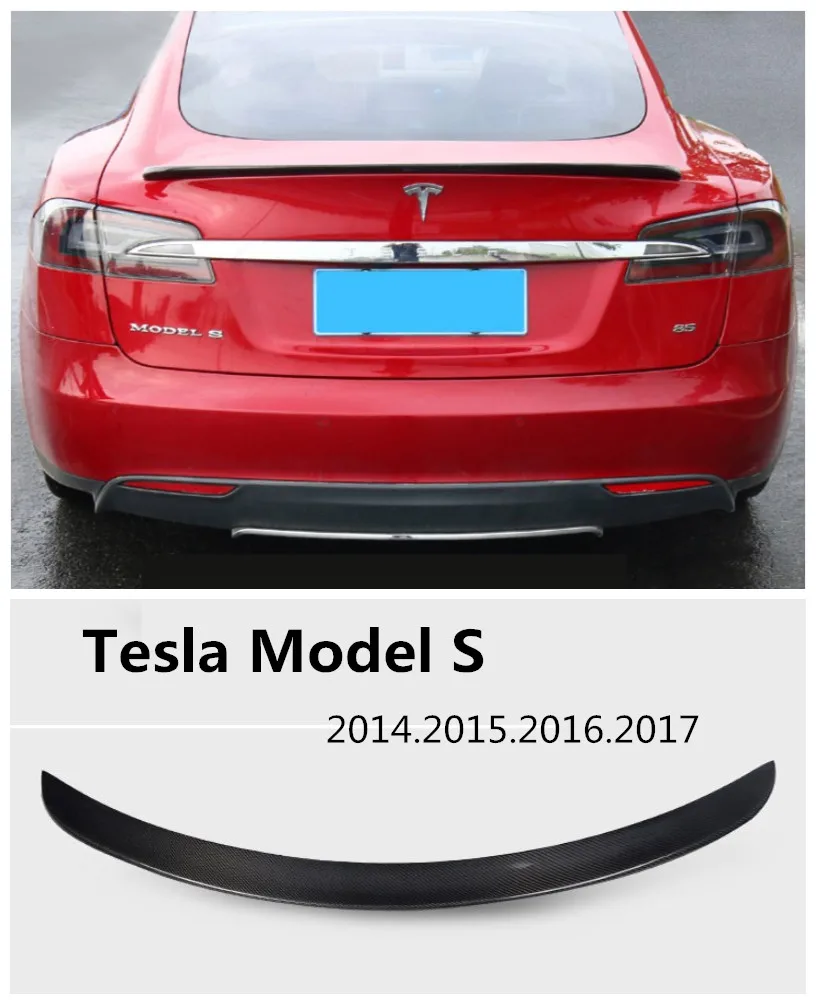For Tesla Model S 2014.2015.2016.2017 Carbon Fiber Spoiler Wing ...