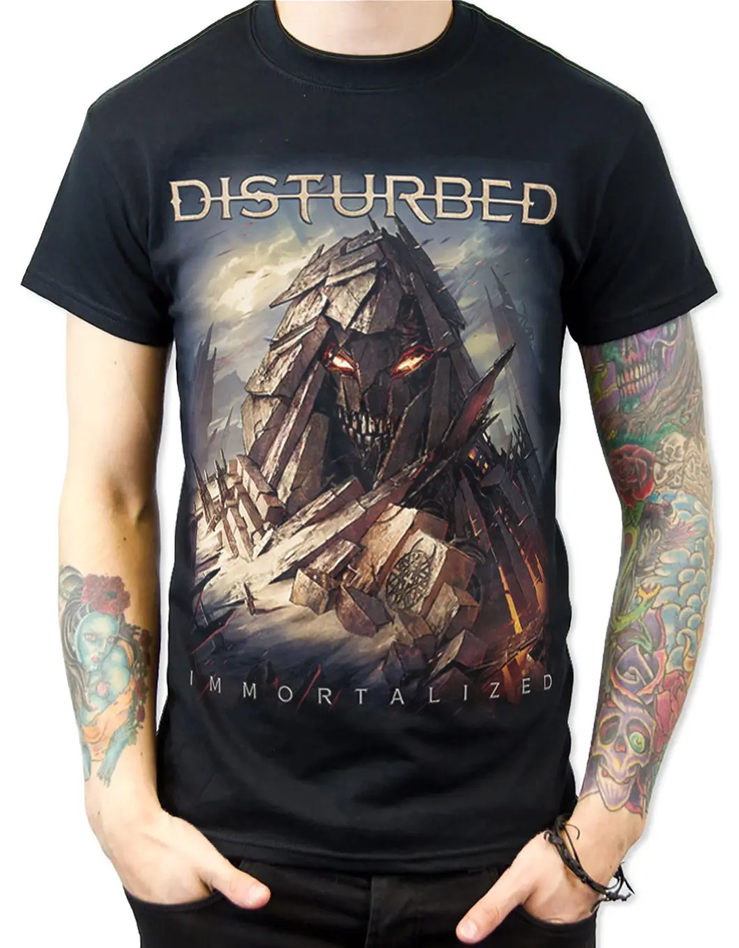 Disturbed Immortalized Tour Men's Black 100% Cotton T Shirt Tee S XXL ...
