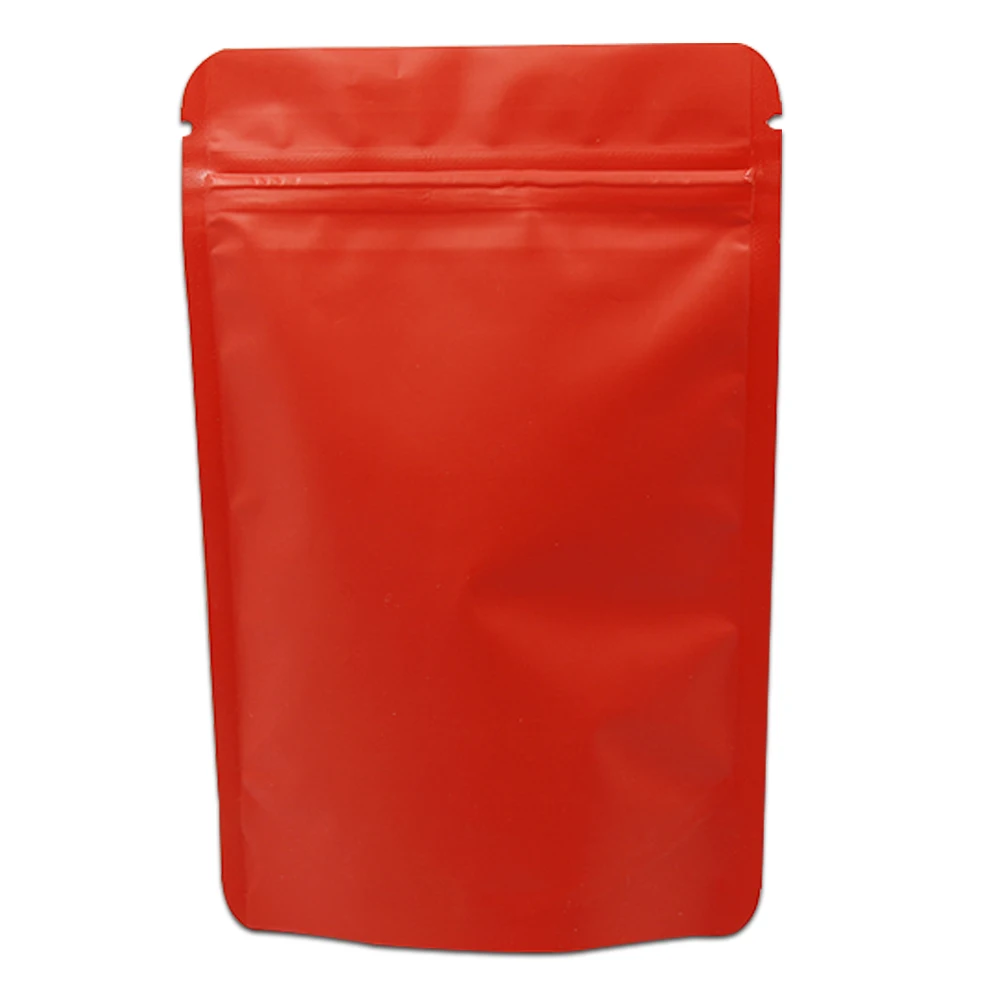 300pcs/Lot Matte Red Pure Aluminum Foil Stand Up Pouch Zip Lock ...