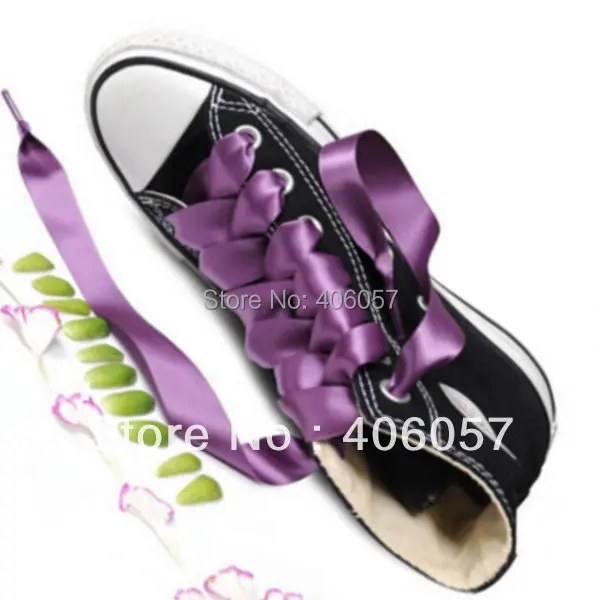 Purple satin ribbon shoelace 2CM width|satin ribbon shoelaces|ribbon ...