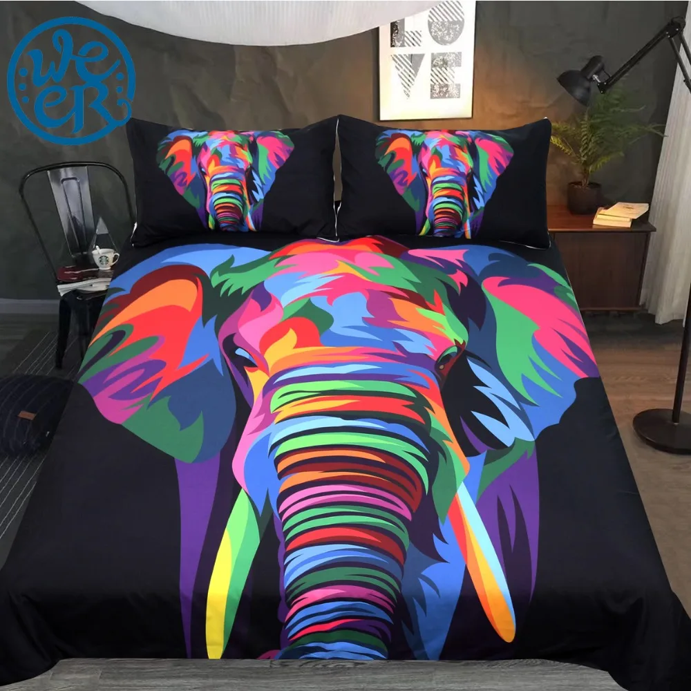 Spiritual Elephant By Weer Bedding Set Watercolor Art Duvet Cover Spiritual Elephant By Weer Bedding Set Watercolor Art Duvet Cover