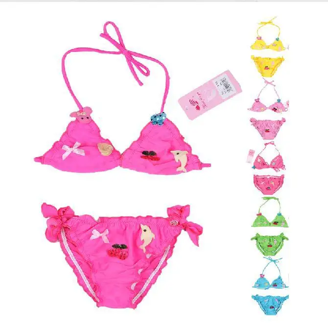 2015 new summer style girls clothing kid swimsuit girls bikini swimwear ...