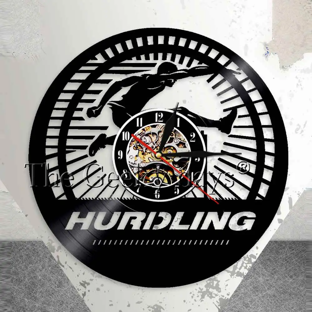 Hurdler Runner Wall Clock Track And Field Hurdling Vintage Vinyl Record ...