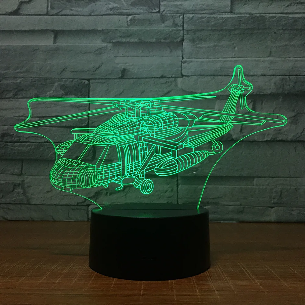 Helicopter-Night-Light-Creative-Seven-Color-Led-3d-Light-Fixtures ...