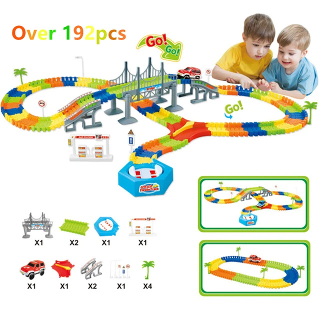 Assemble DIY railway road flexible track toys railroad flex race tracks ...