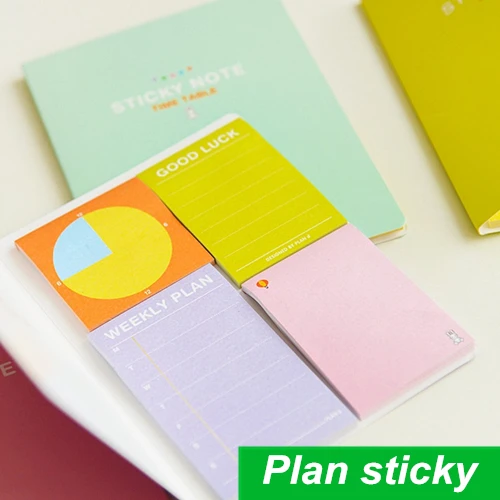 4 pcs/Lot Sticky note Weekly plan Study plan Time table Check list Post ...