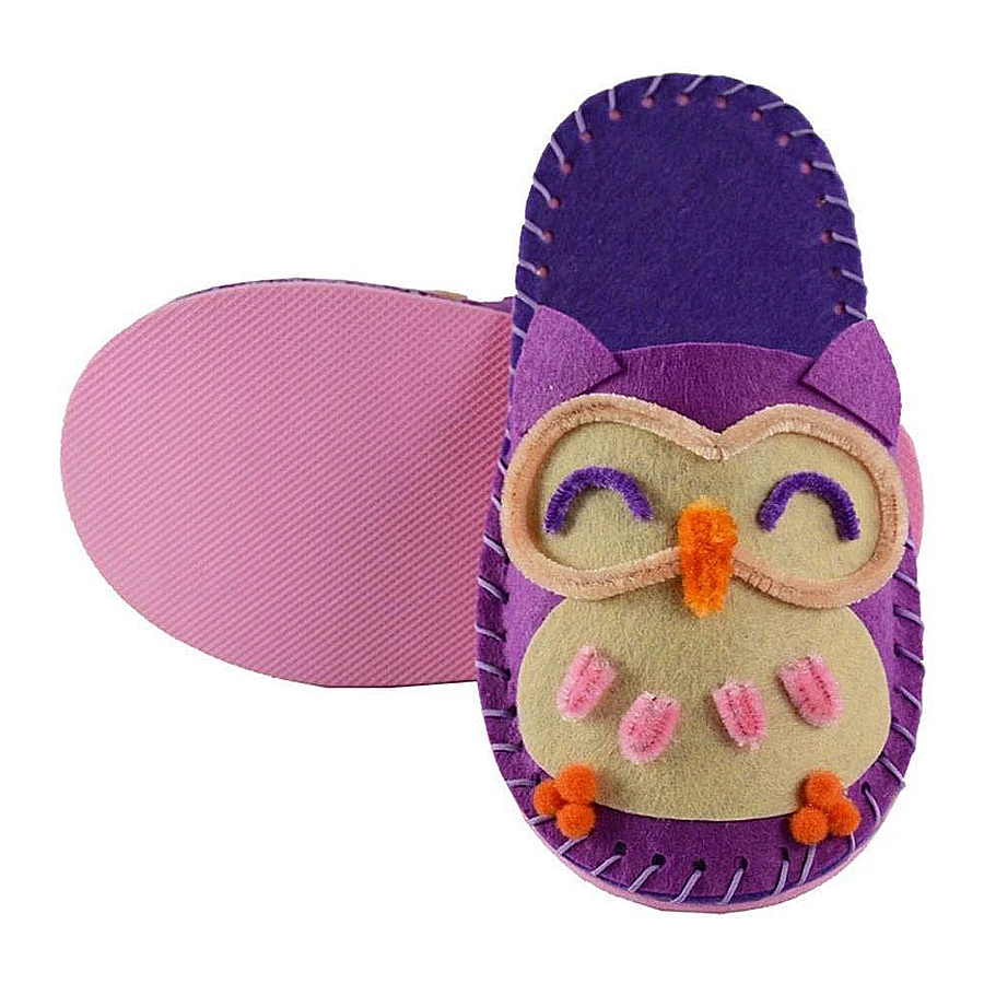 Diy Kids Craft Toy Handmade Cartoon Slippers Sewing Kit Kindergarten ...