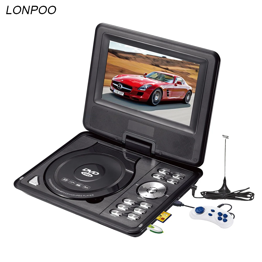 LONPOO Newest 7 inch Portable DVD Player with TFT Screen Display ...