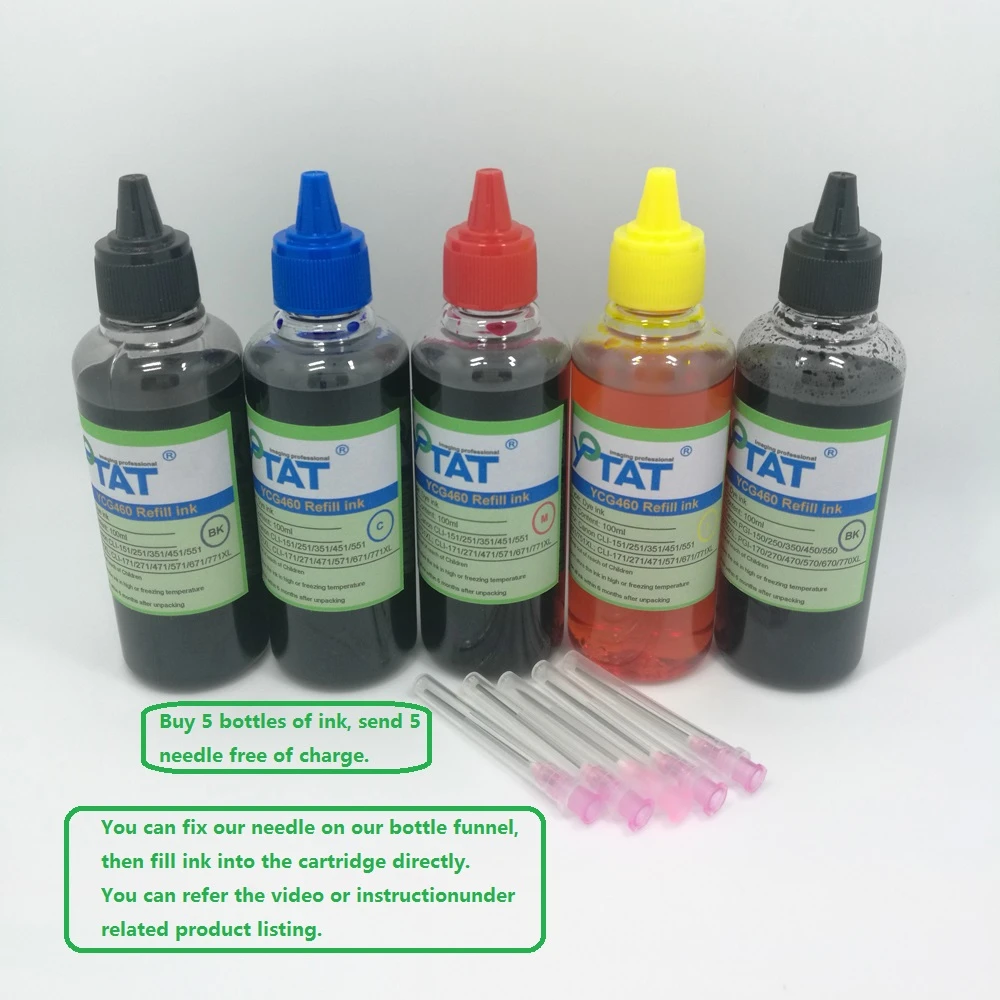 100ml /pc Dye ink refill kit for Canon PGI 450 PGI 550 PGI 650 750 PGI ...