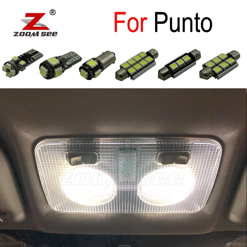 10pc X Canbus Error Free For 2000-2017 Fiat Punto 188 199 Led Bulb ...