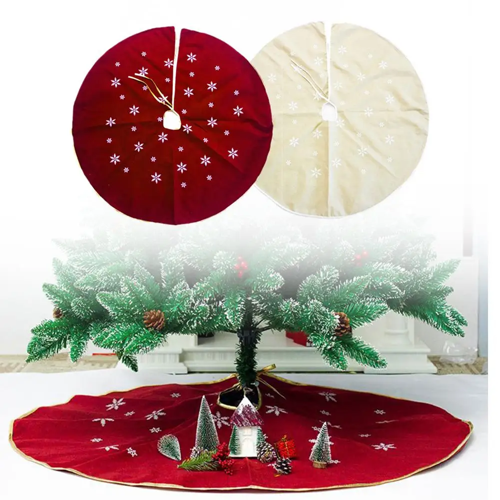 New Christmas Tree Skirts 120cm Printed Christmas Tree Skirt Christmas ...