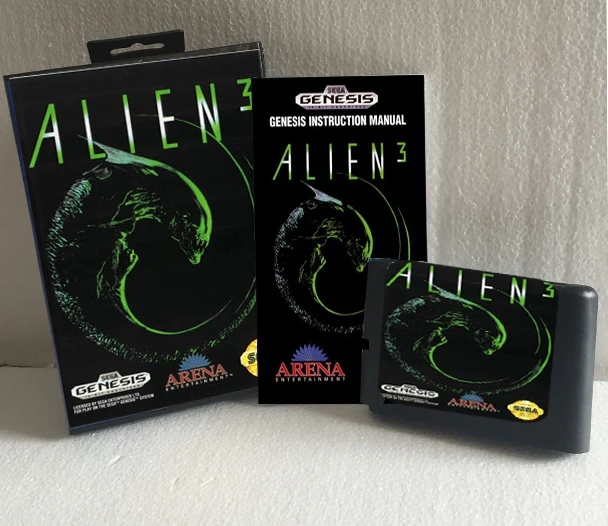 Alien 3 com caixa e cartucho manual para 16 bits sega md cartão de jogo ...