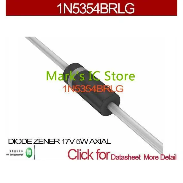 1N5354BRLG DIODE ZENER 17V 5W AXIAL 1N5354BR Semiconductor 1N535 1N5354 ...