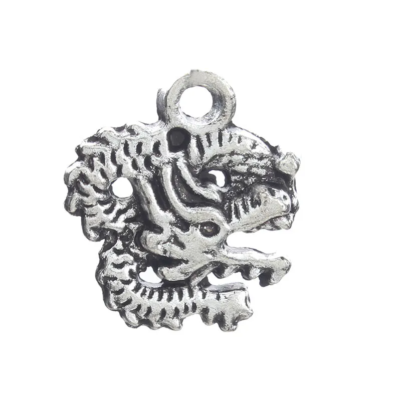 10pcs/lot 18*20mm Chinese Dragon Charm Jewelry Accessories DIY Necklace ...