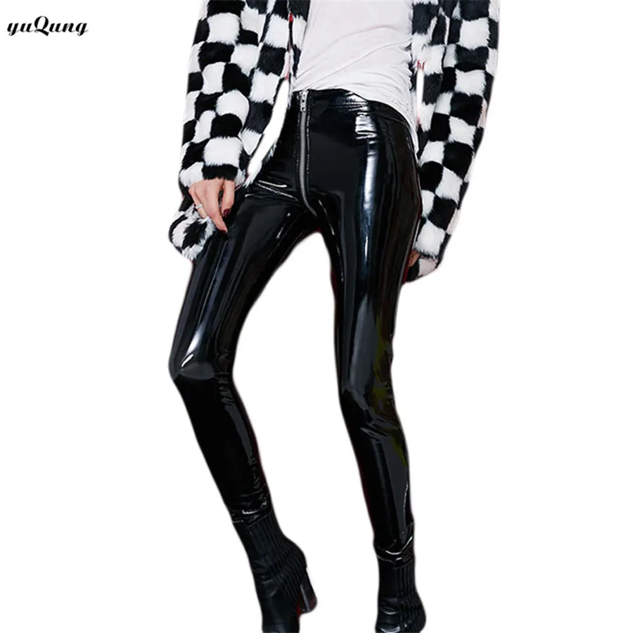 yuqung women pu back zipper open crotch faux leather pants punk shiny ... yuqung women pu back zipper open crotch faux leather pants punk shiny ...