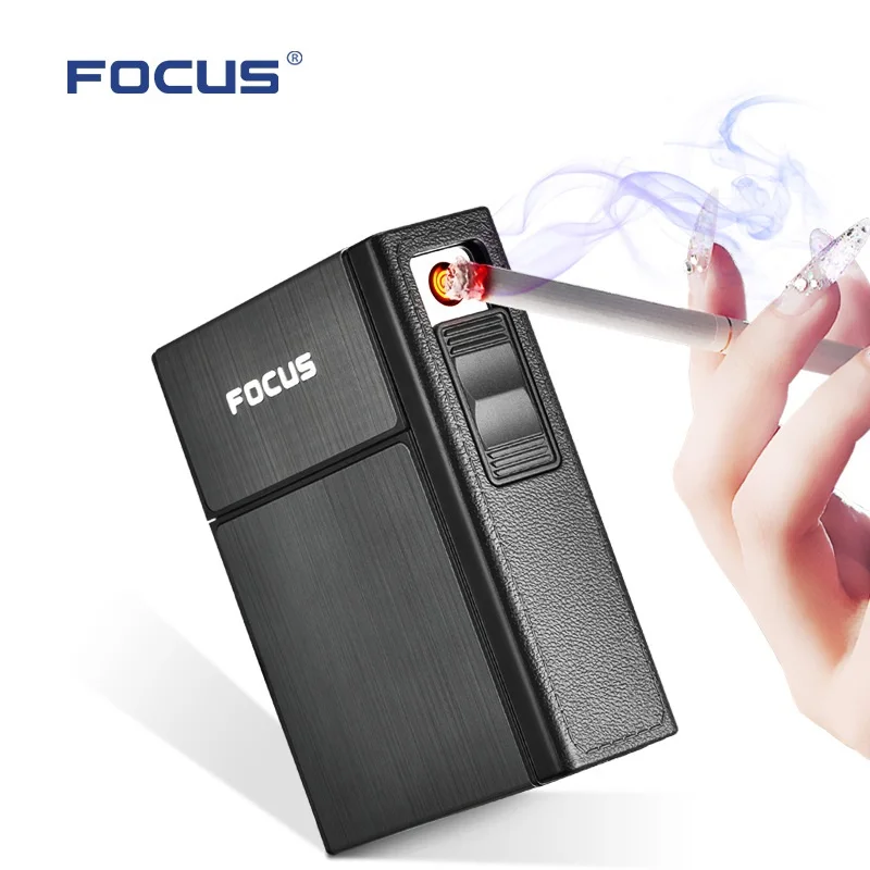 Ciagrette Holder Box with Removable USB Electronic Lighter Flameless ...