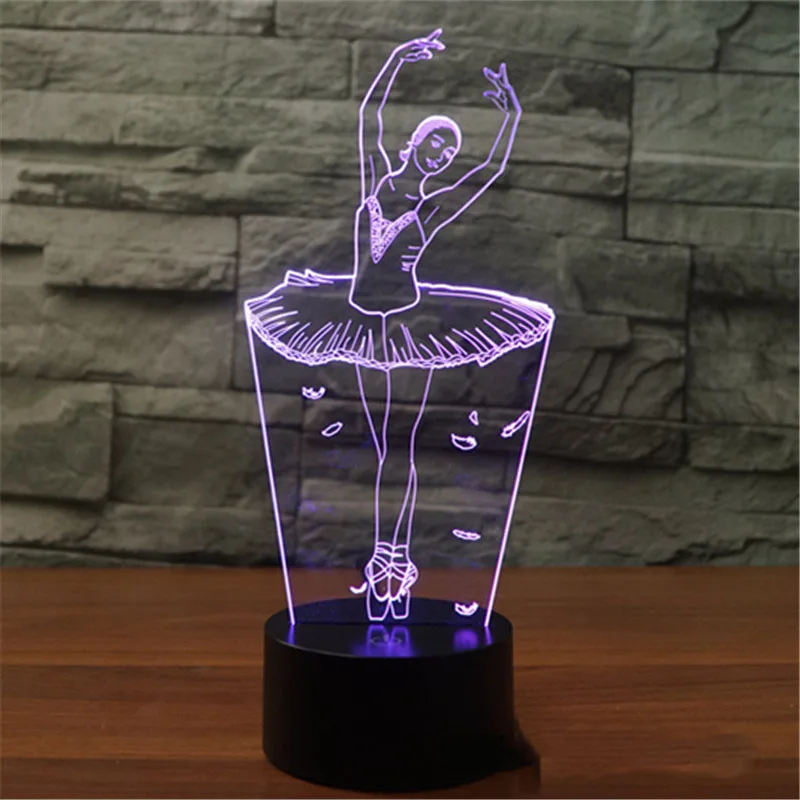 2018 new foreign trade ballet dancers 3D lights seven color touch LED ...