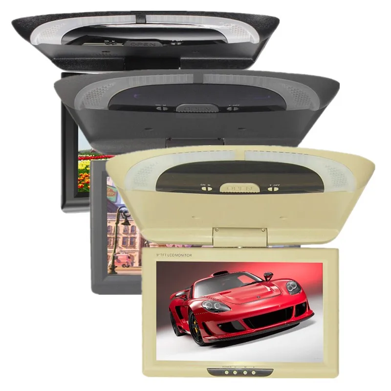 9 inch Flip Down TFT LCD Monitor Car Monitor Roof Mounted Monitor 2 way ...