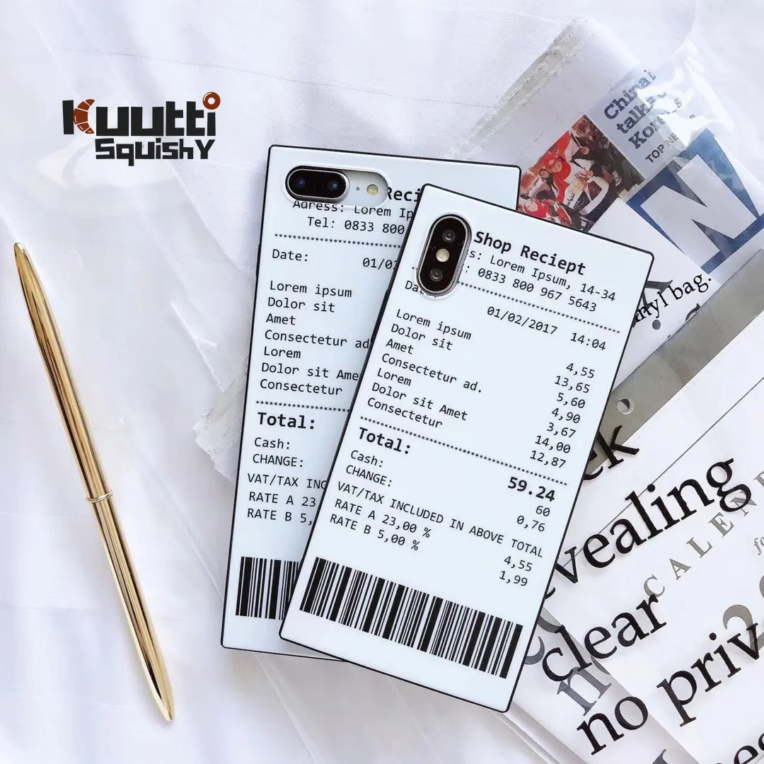 Kuutti Squishy Ins moda divertida Reciept blanco a prueba de golpes ...