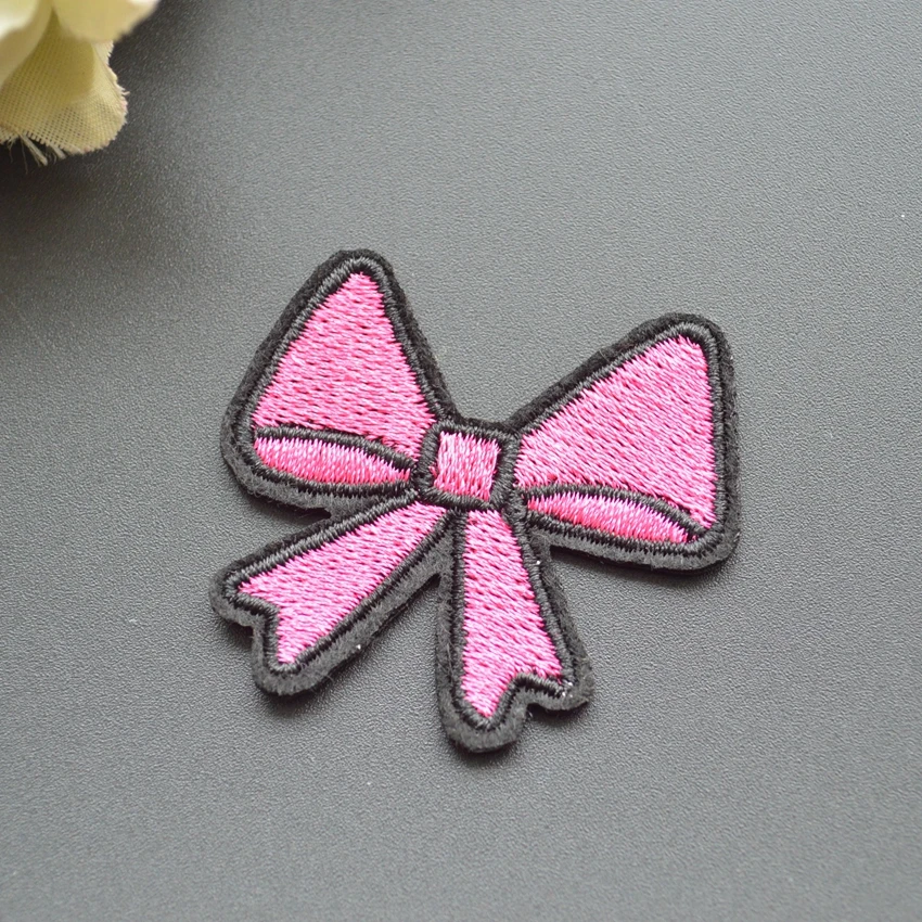 4 3 5cm Lovely Bowknot Patch Small Size Patch Full Embroidery Patch