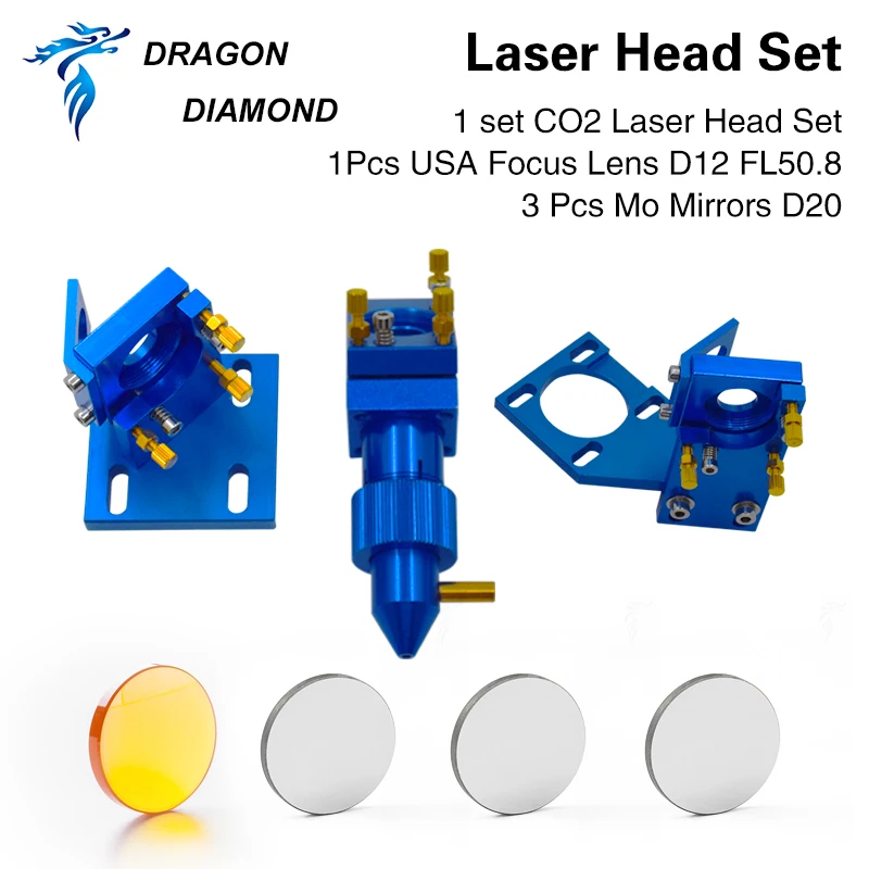 DRAGON DIAMOND Original CO2 Laser Head Set for 2030 4060 K40 Laser ...