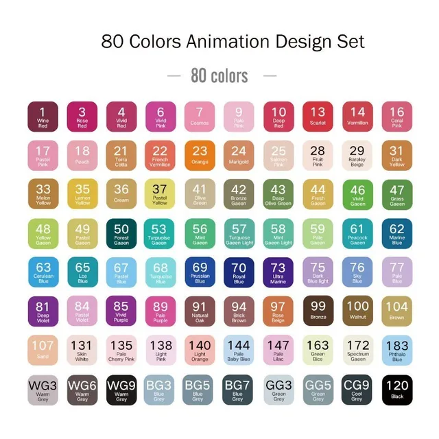 TouchMark 30/40/60/80/168Colors Pen Marker Set Dual Head Sketch Markers ...