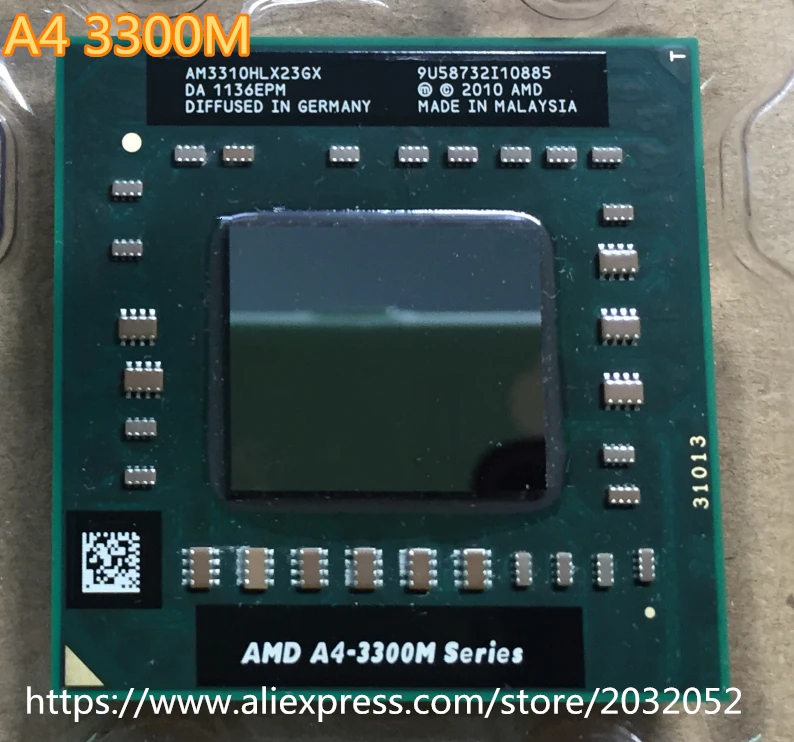 AMD A4-3300M Processor 2MB/L2/1.9G Socket FS1 PGA722 AM3300DDX23GX A4 ...
