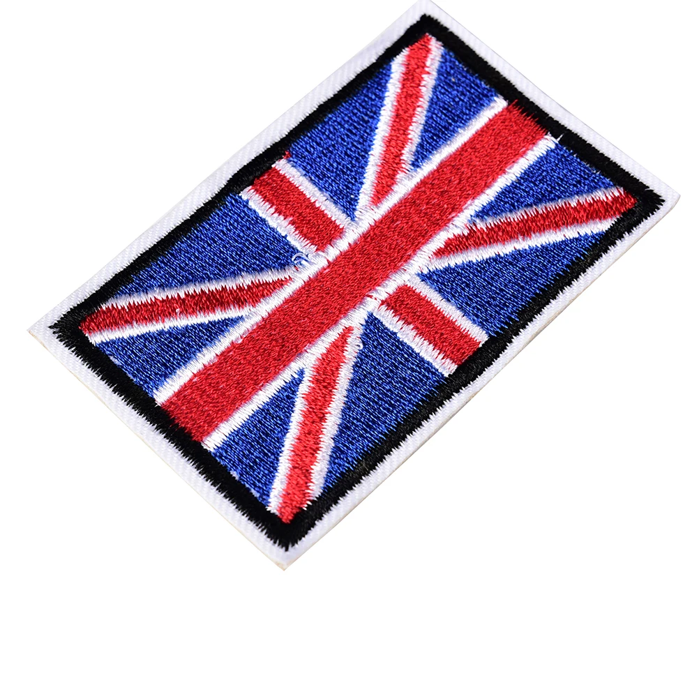 1PC UK Flag Embroidered Applique Iron Sew On Union Jack Patch United ...