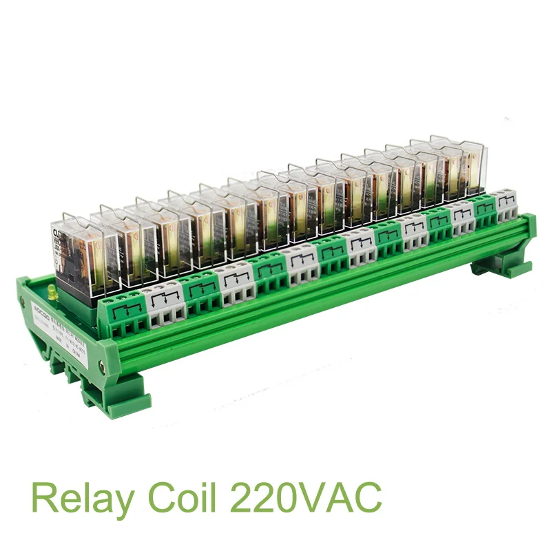 14 Channel 1 SPDT DIN Rail Mount 220VAC Interface Relay Module|Relays ...