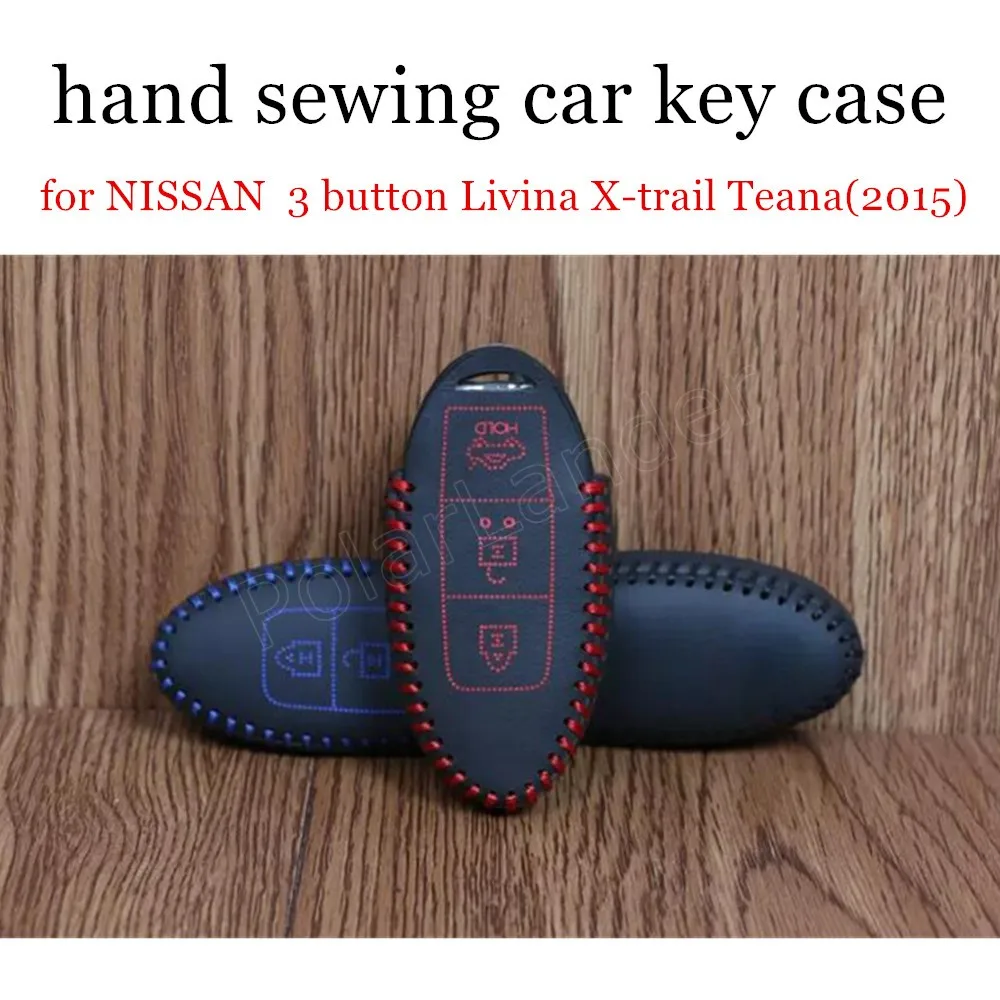 Only Red Genuine Quality Leather Car Key Case Cover Hand Sewing Diy Fit ...