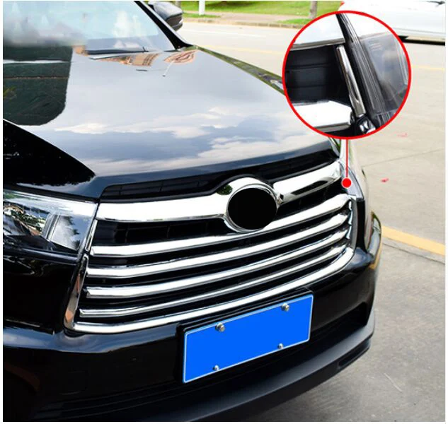 FIT FOR TOYOTA HIGHLANDER 2014 2015 KLUGER CHROME FRONT MESH GRILL ...
