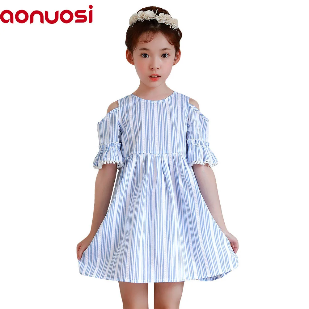2018 Summer New Product Children's Garment Girl Dress Toddler Stripe ...
