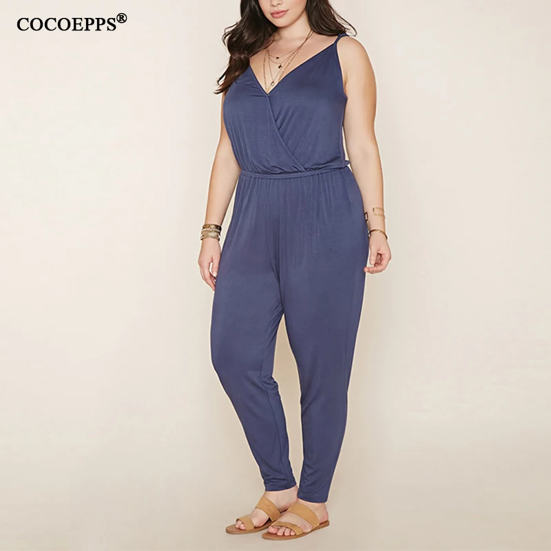 Summer Loose 5xl 6xl Plus Size Women Jumpsuits Casual 2018 Sleeveless
