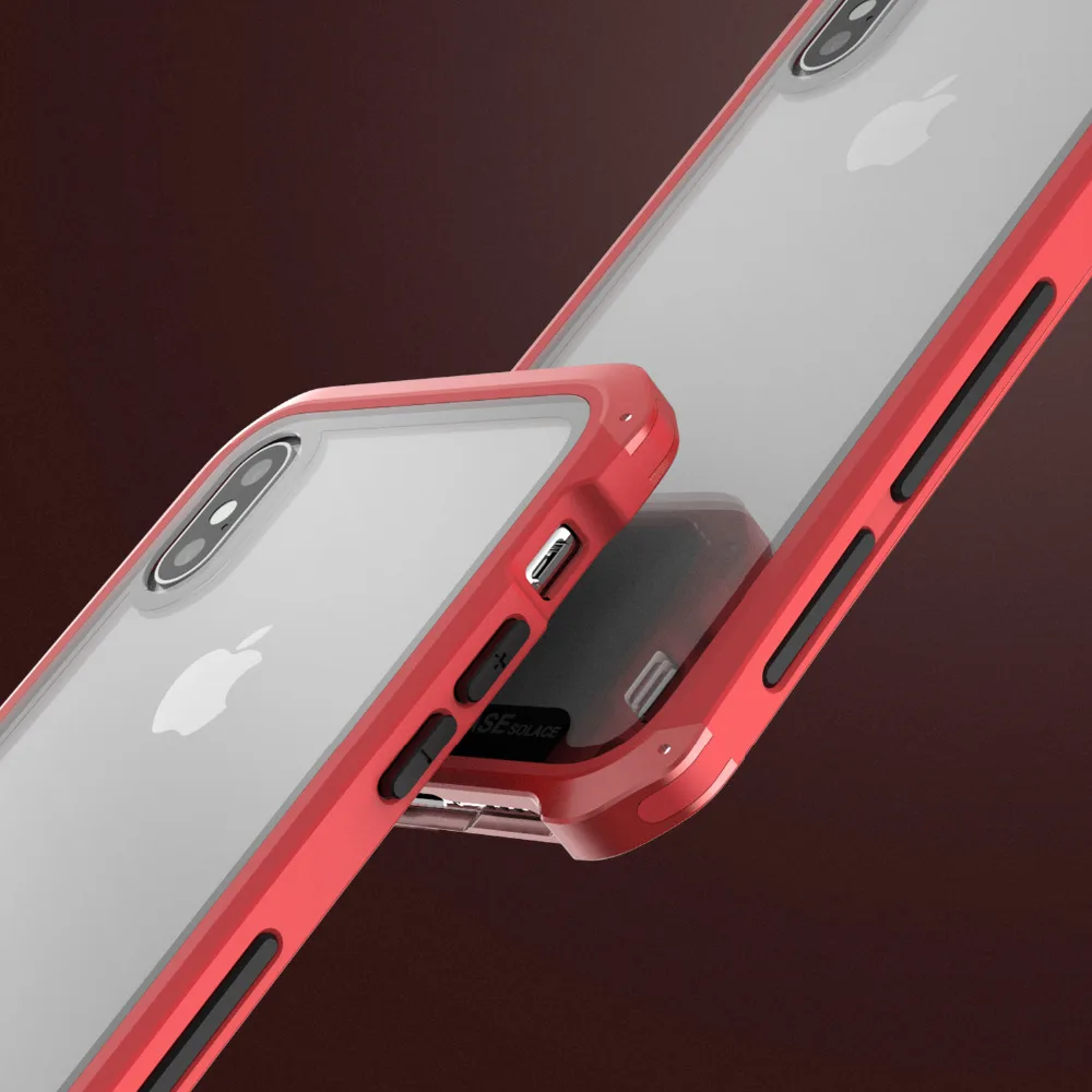 Case For iPhone X Glass Back Aluminum Frame Cover For iPhone X ...