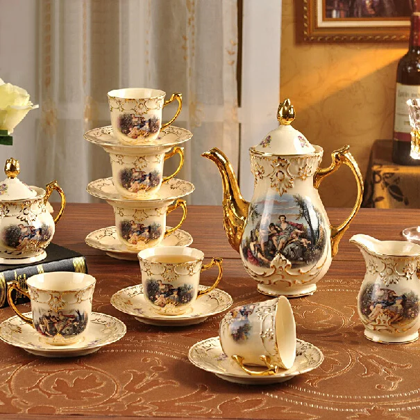 15 pieces high quality european people theme coffee set ,royal european ...