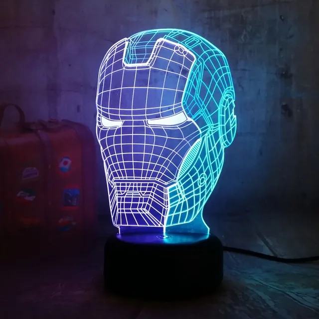 Aliexpress.com : Buy Marvel iron Man Head Novelty 3D LED Night Light ...