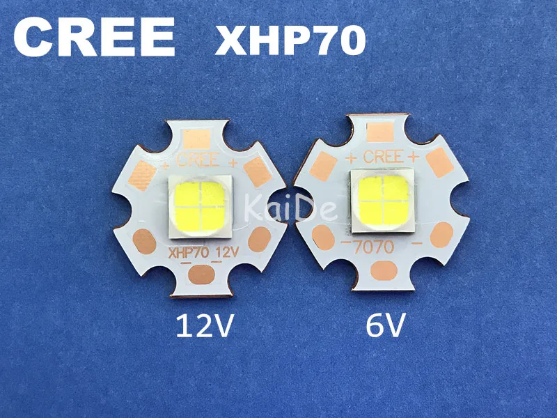 2pcs original CREE XHP70 led 30W 4022LM 6V12V strong light flashlight ...