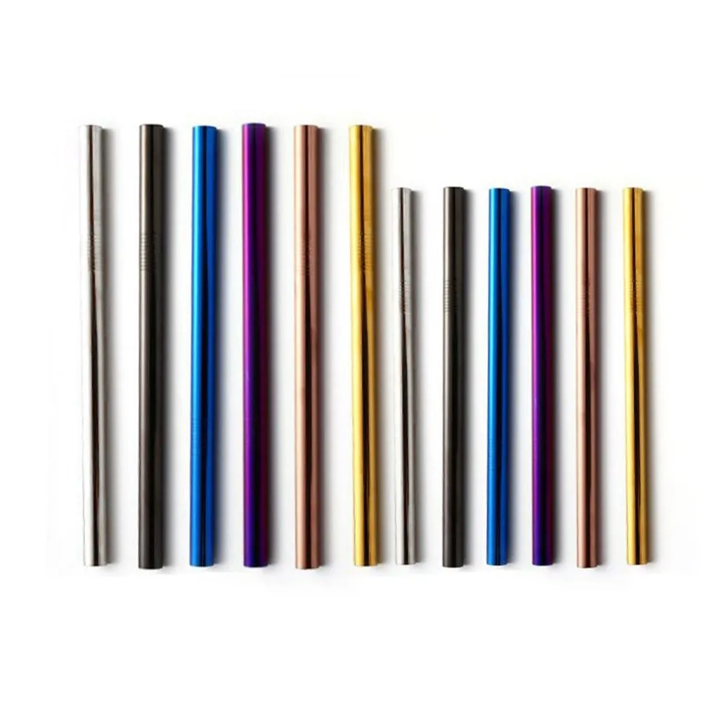 Practical Colorful 304 Stainless Steel Straws Reusable Drinking Straw