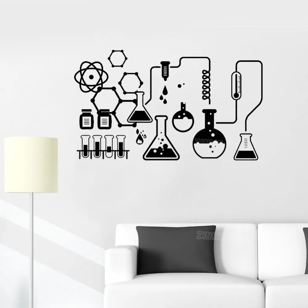 Scientist Chemistry School Sticker Science Chemical Lab Vinyl Wall ...
