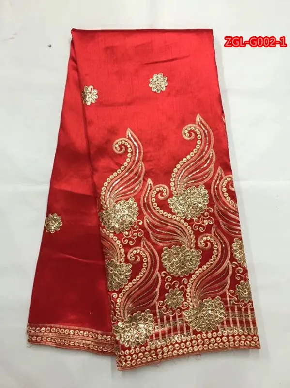 Red Fashion Style African Nigerian George Lace Fabric For Women Sewing ...
