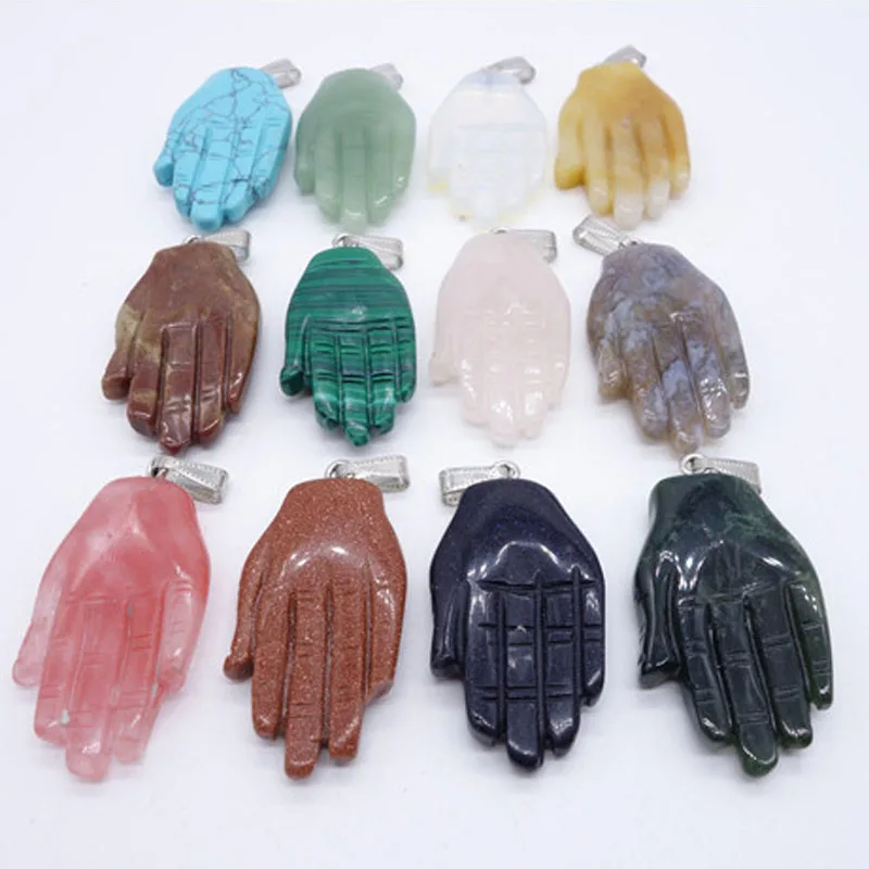 Wholesale Free Shipping Natural Stone Hand Pendants Assorted Stone ...