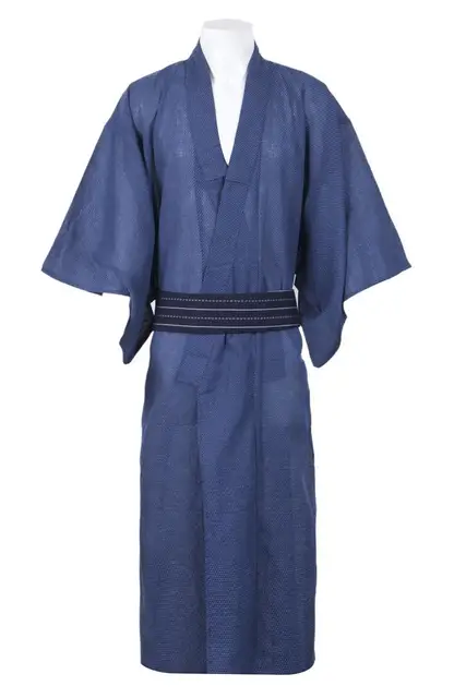 National Japanese Samurai Robe With Obi Vintage Men Kimono Yukata ...