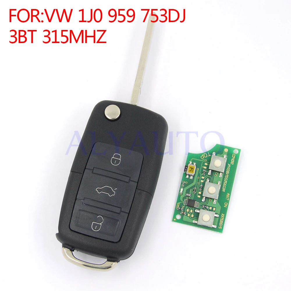 For Car VW Volkswagen3BT Remote Key Control 1J0 959 753DJVW 315MHZ With ...