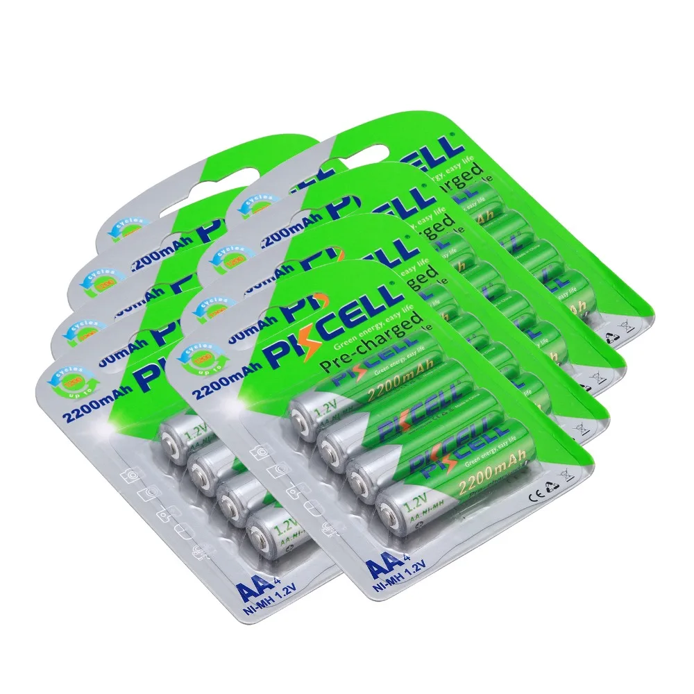 32 pcs Ni MH 2A Pre charged Bateria AA NiMH 1.2V 2200mAh Rechargeable ...