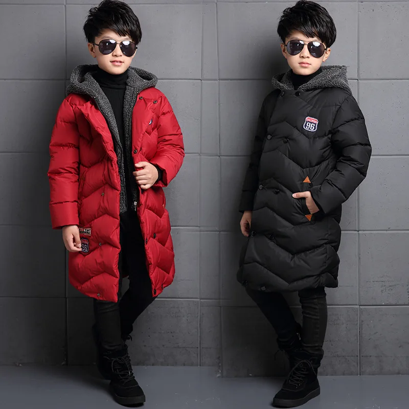 Big Boys Winter Jackets Thicken Hooded Cotton Coats Boys Warm Long Parkas Teenage Boys Outerwear ...