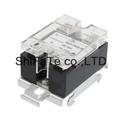 AC to AC DIN Rail Mount Covered Solid State Relay SSR 40A 90 280V AC 24 ...