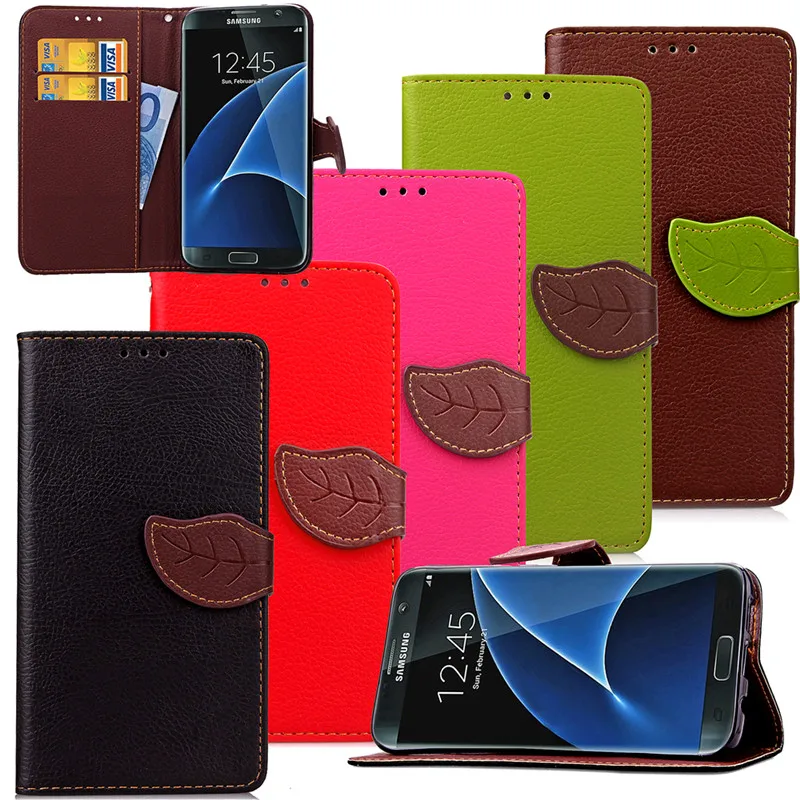 Carteira de couro de luxo case Para Samsung Galaxy S6 S7 borda S34 S5 ...