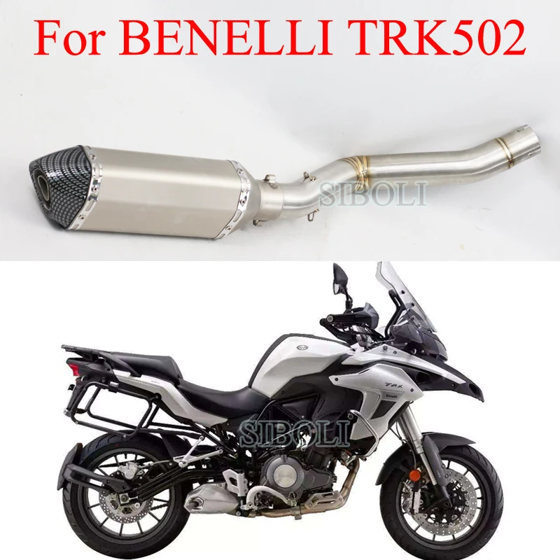 Trk502 Motorcycle Full System Slip On Exhaust Tube Modified Middle Pipe ...